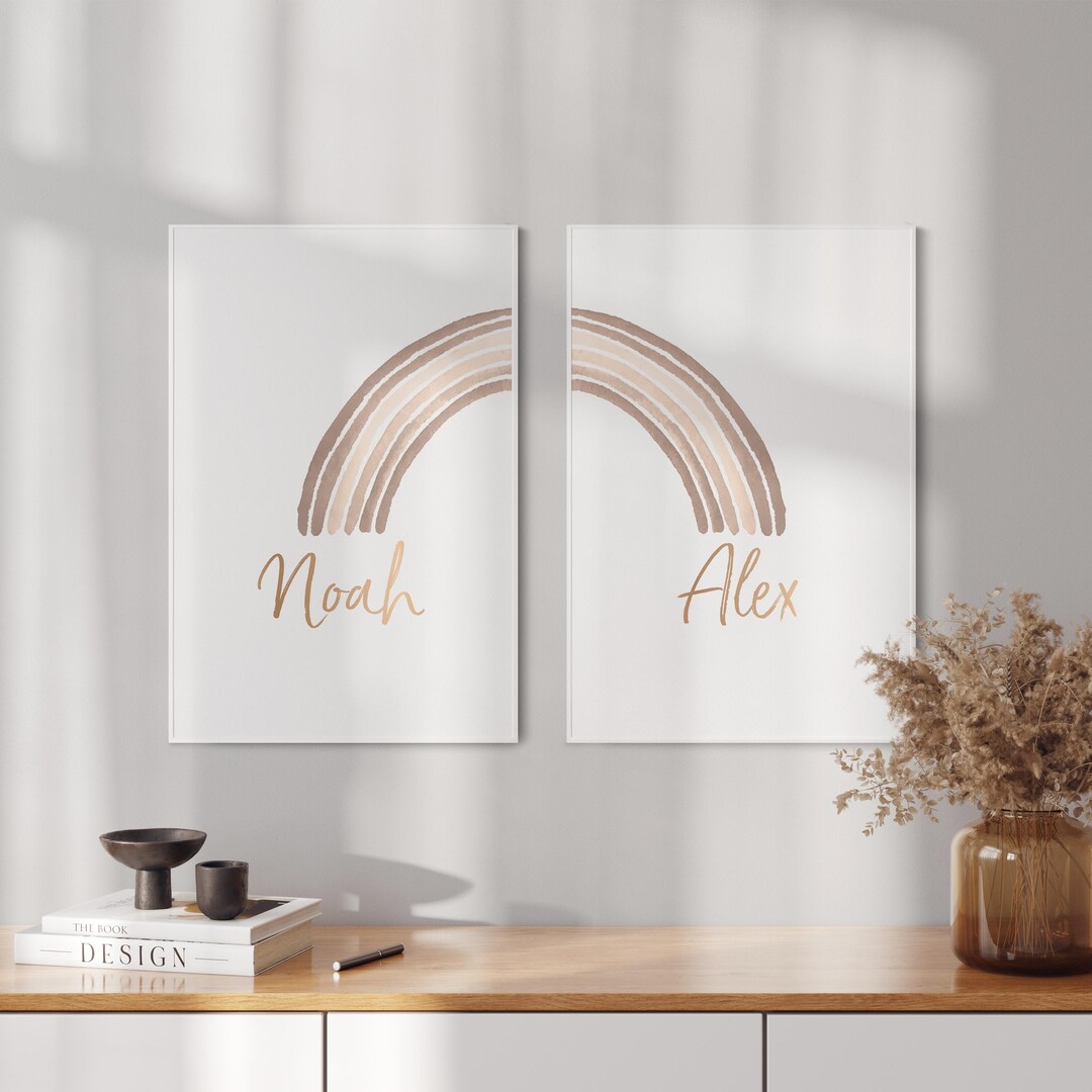 Brother & Sister Rainbow Wall Art Print Downloadable File Set of 2 ...
