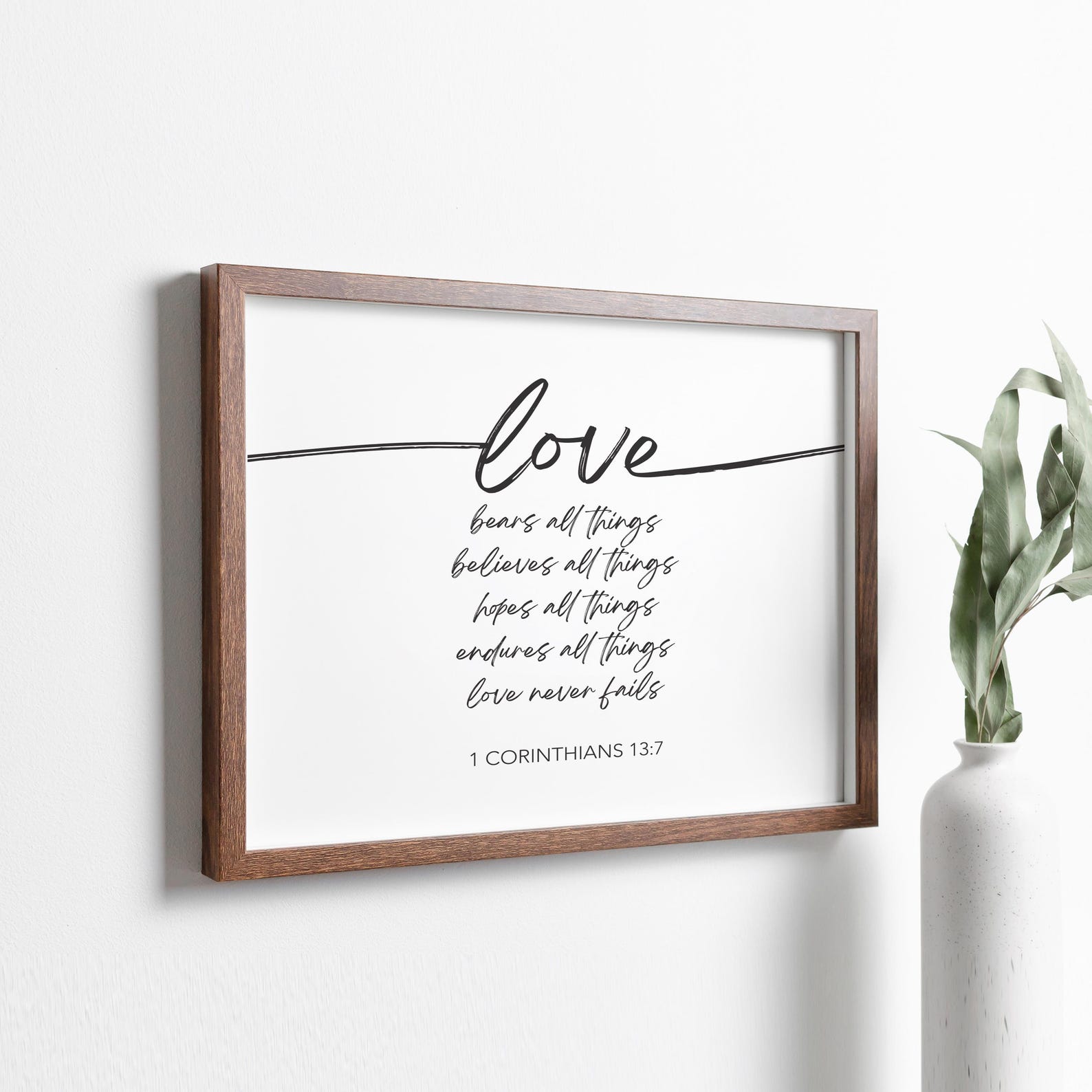 Love Bears All Things Wall Art Print Digital Download, 1 CORINTHIANS 13 ...
