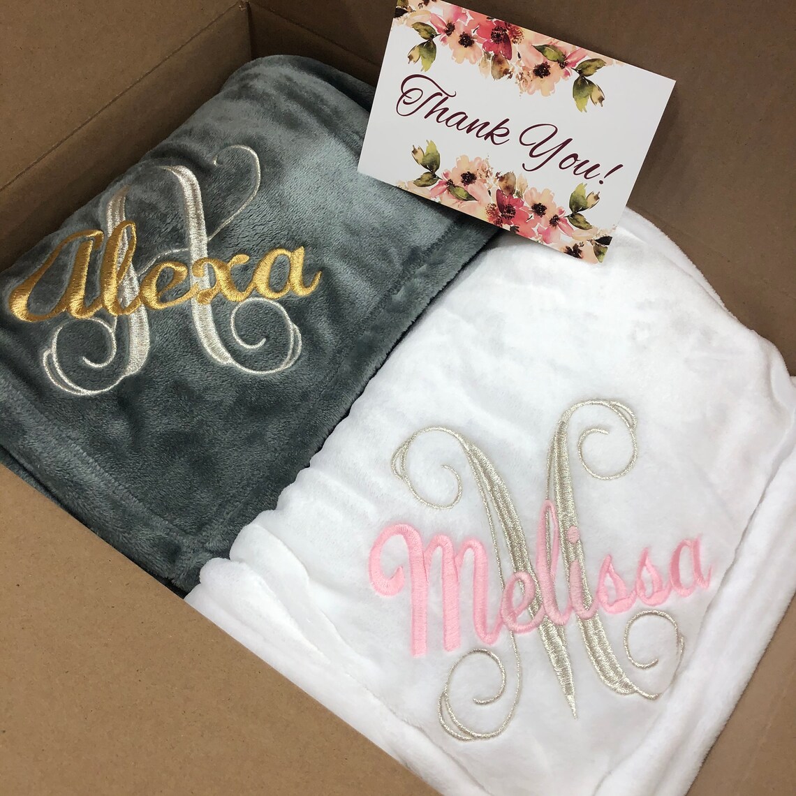 Personalized Soft Blanket With Large Initial and First Name | Etsy