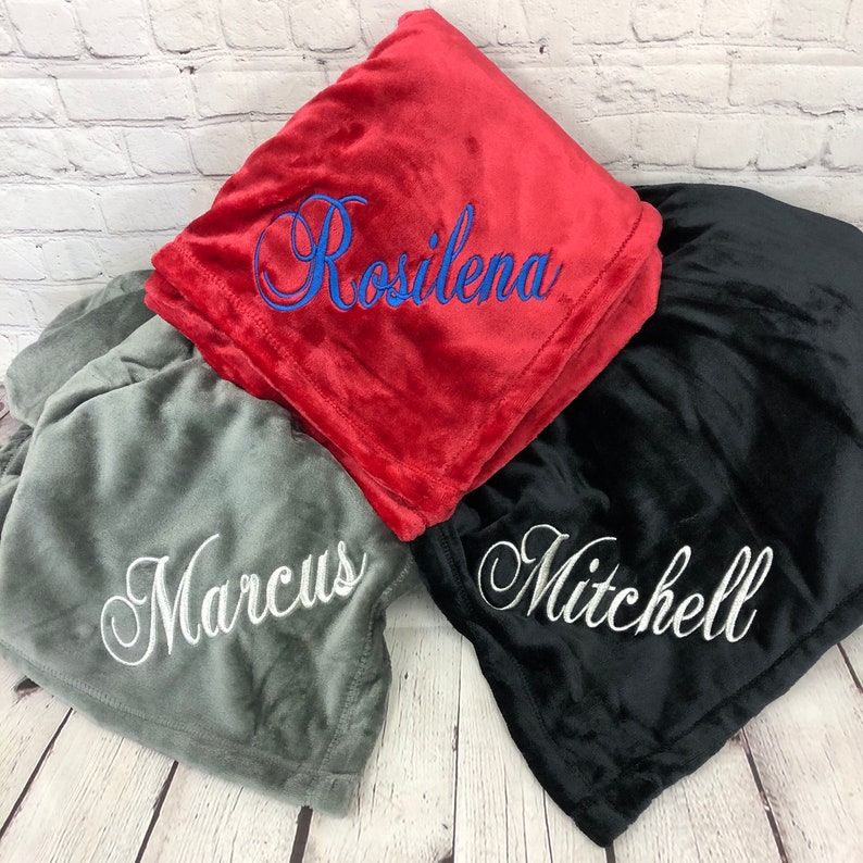 Personalized Custom Soft Blanket With SCRIPT Name 8 Colors - Etsy