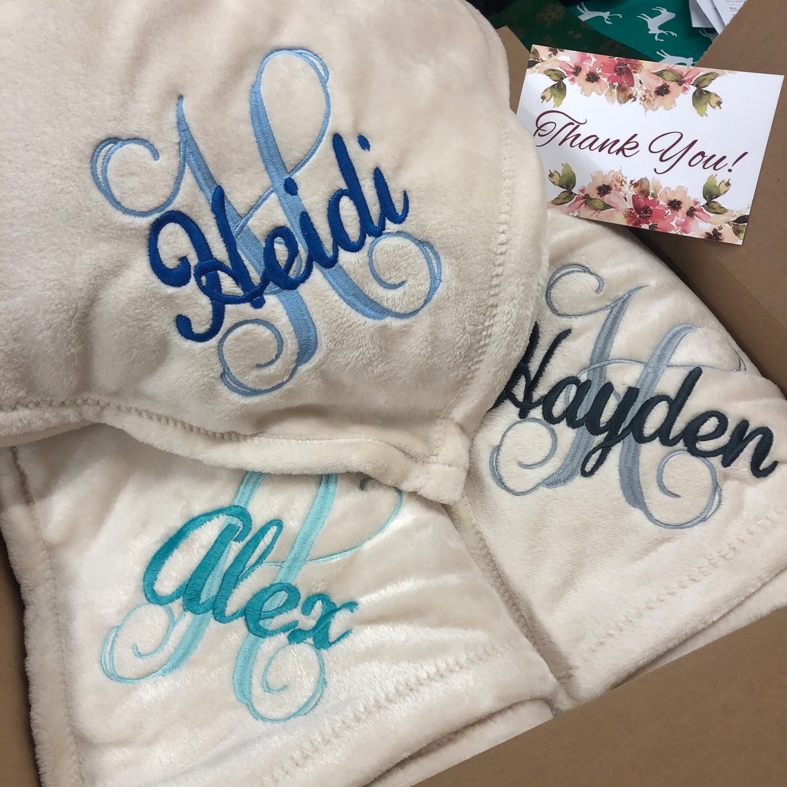 Personalized Soft Blanket With Large Initial and First Name | Etsy