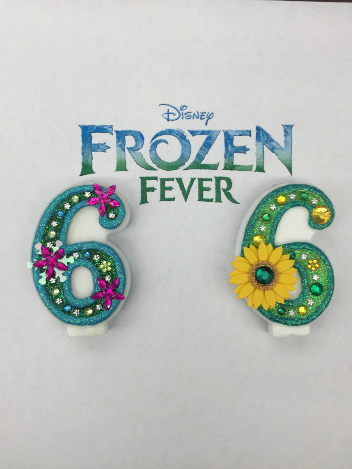 Handcrafted "frozen Fever" DOUBLE-SIDED Birthday Candle- Decorated to ...