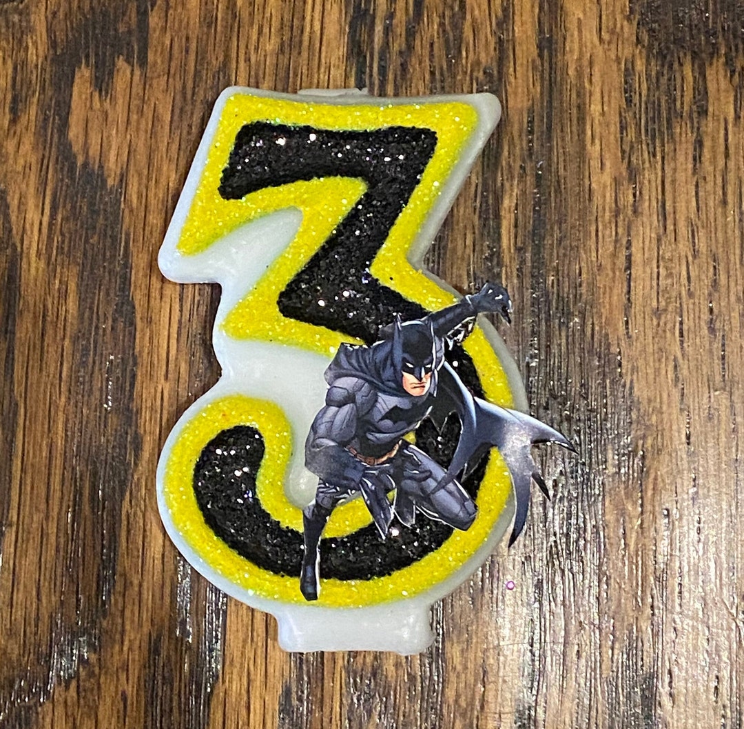 Handcrafted batman or ANY Themed Birthday Candles Decorated to Your ...