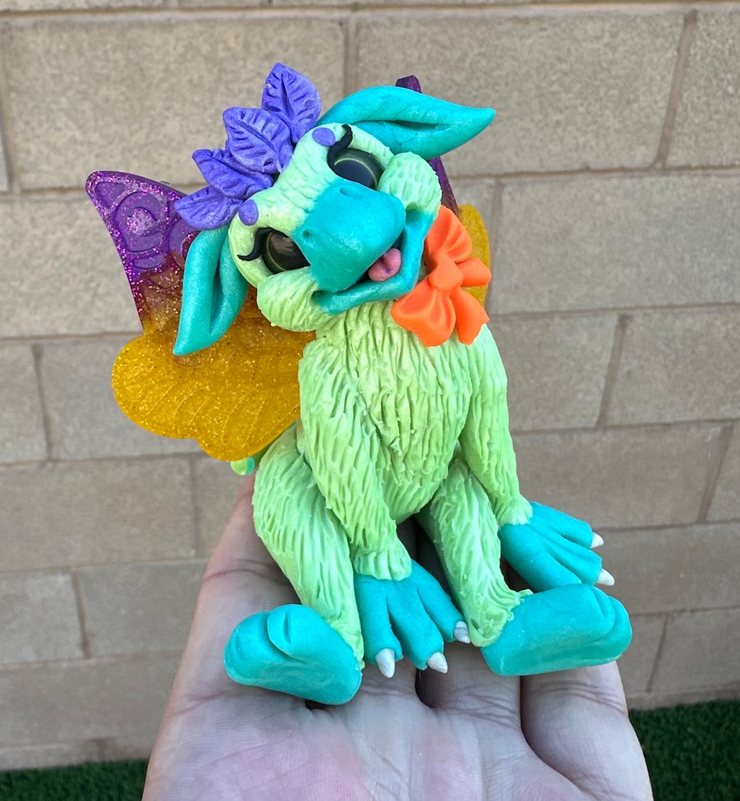 Polymer Clay Elegant Griffins - Glitter Wings Resin - Desk Pets, Work ...