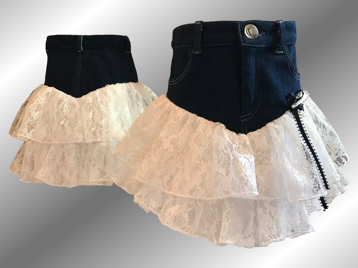 Lace Jean Ruffle Layered Skirt - Etsy