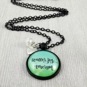 Emerson Inspirational Scatter Joy Quote, Glass Pendant Quote Necklace ...