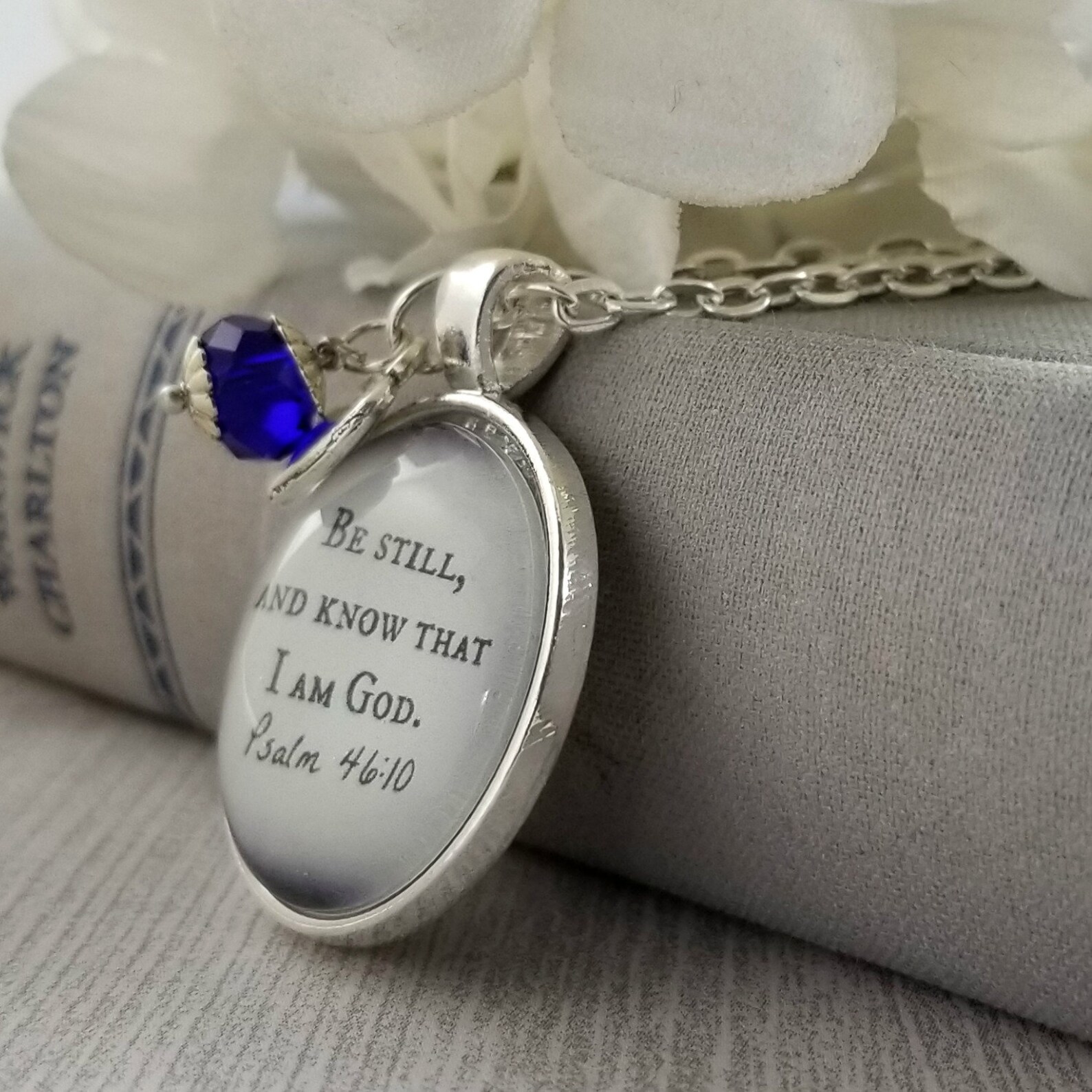 Be Still and Know That I Am God, Bible Verse Scripture Pendant Necklace ...