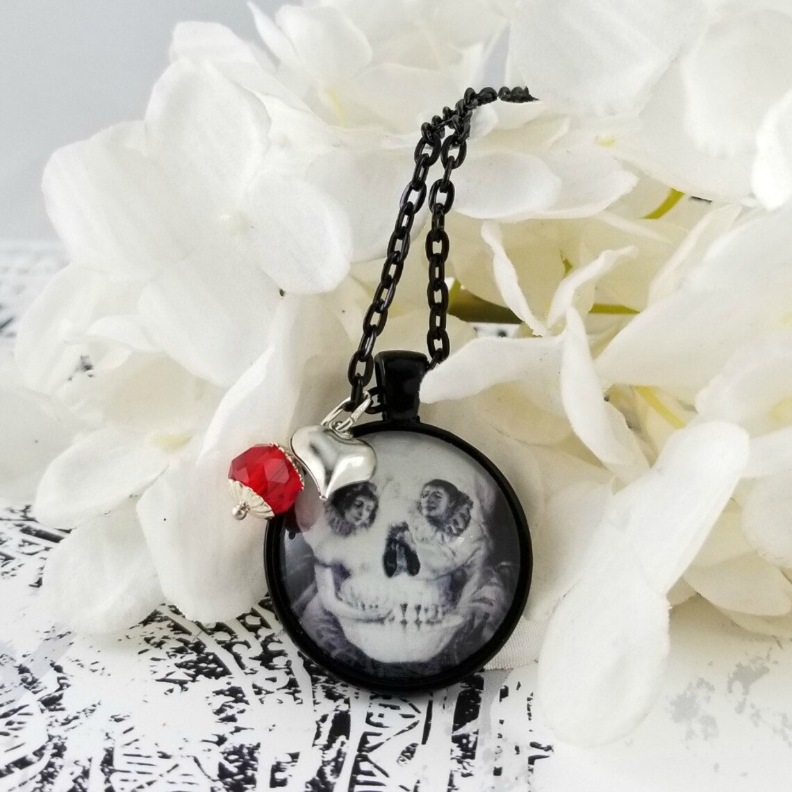 Salvador Dali Skull Clowns Glass Pendant Necklace Skull Gift | Etsy