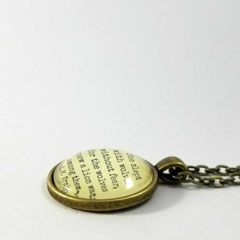 Drake Brave Strong Encouraging Quote Necklace, She Slept With Wolves ...