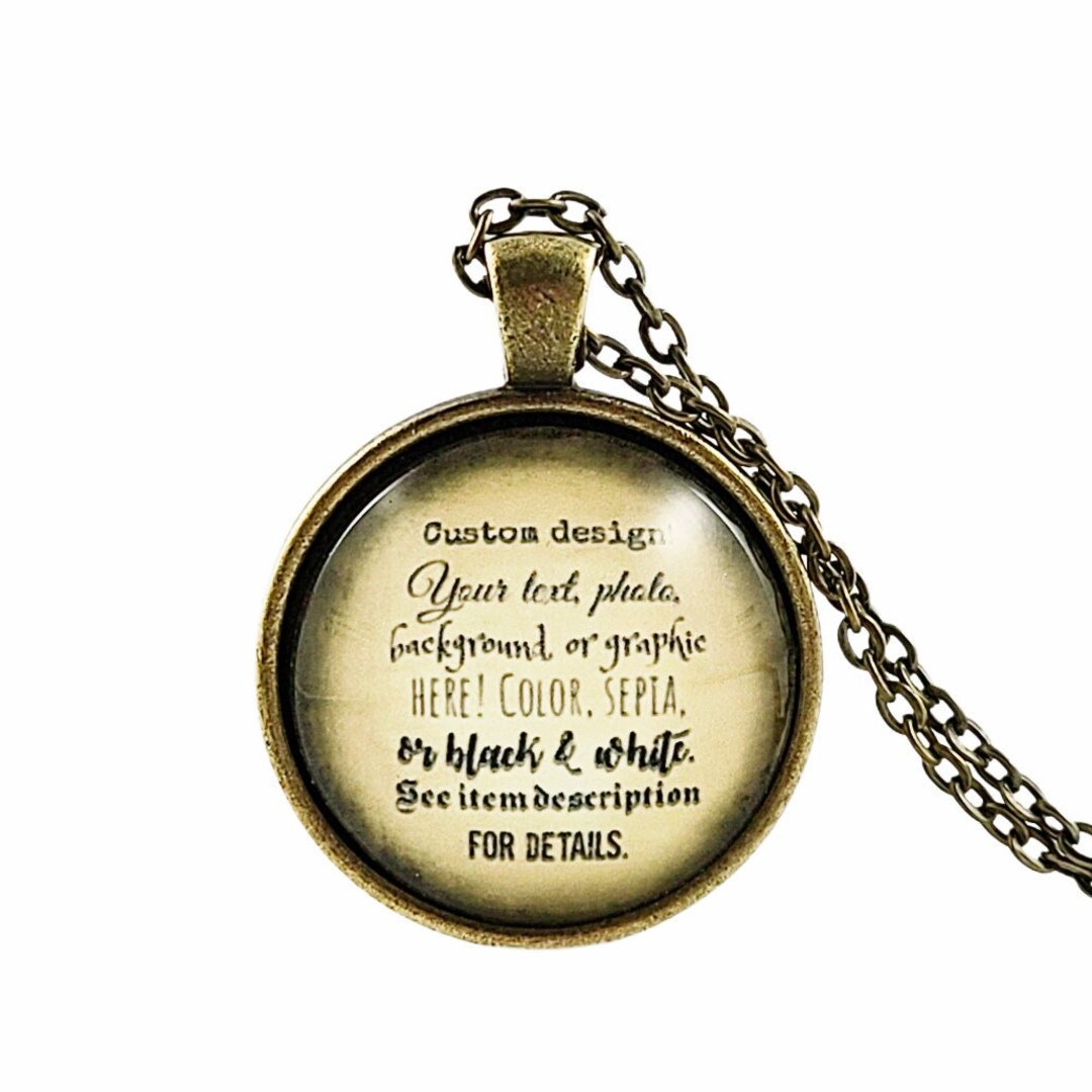 Personalized Custom Text Necklace, Photo Keychain, Your Own Message ...