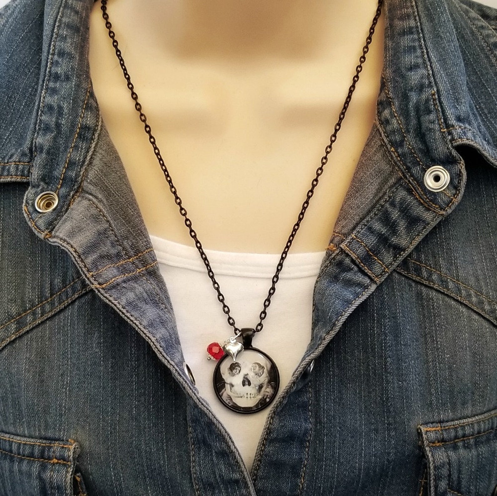 Salvador Dali Skull Clowns Glass Pendant Necklace Skull Gift | Etsy