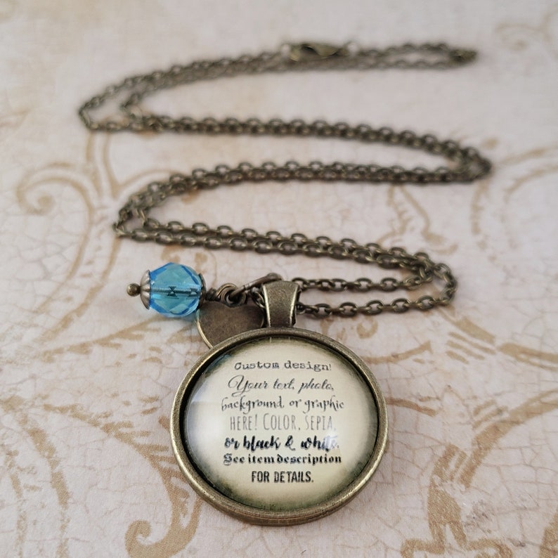 Personalized Custom Text Necklace Photo Keychain Your Own - Etsy
