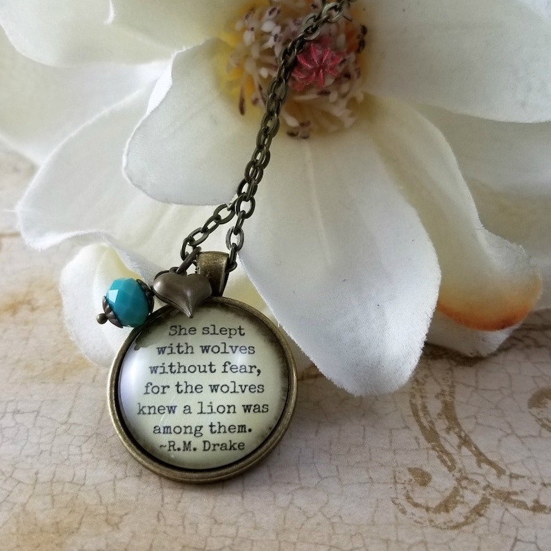 Drake Brave Strong Encouraging Quote Necklace She Slept With - Etsy