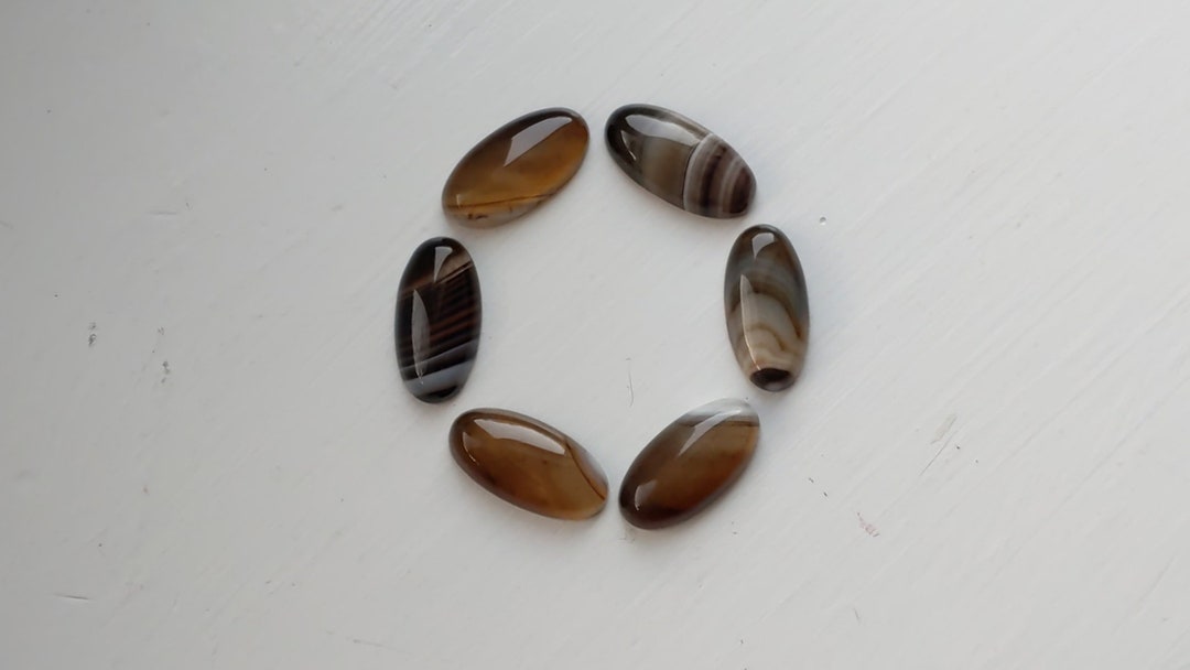 Brown Root Beer Striped Agate Oval Cabochon, Oval Banded Agate Cab ...