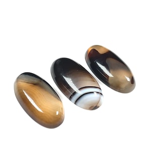 Brown Root Beer Striped Agate Oval Cabochon, Oval Banded Agate Cab ...