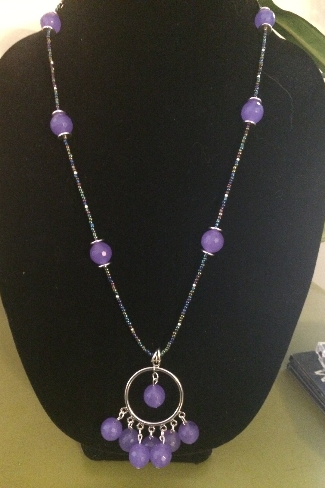 Totally Touchable Blue-violet and Silver Necklace - Etsy