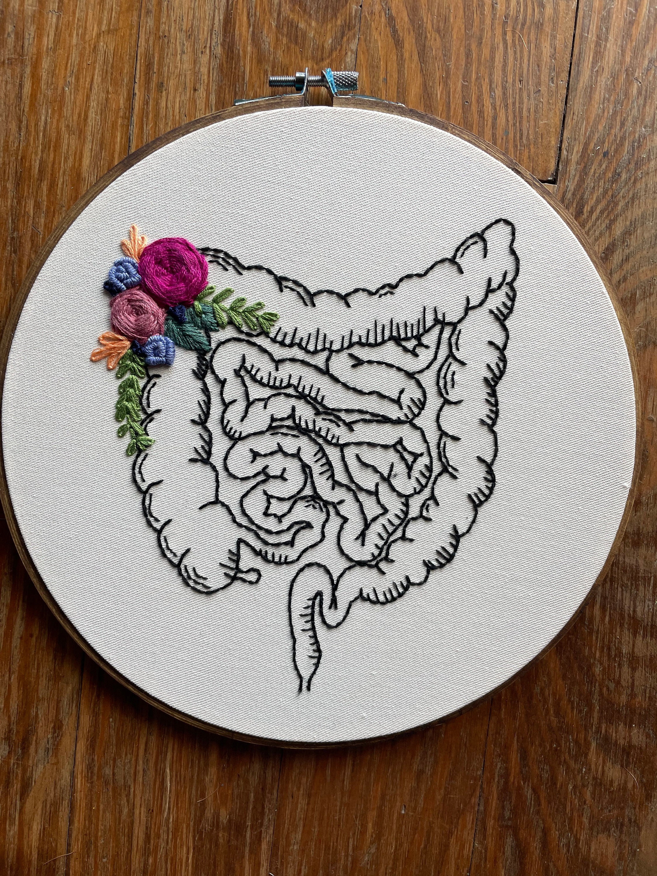 Anatomical Embroidery Patterns - Intestines, Uterus, and Gallbladder ...