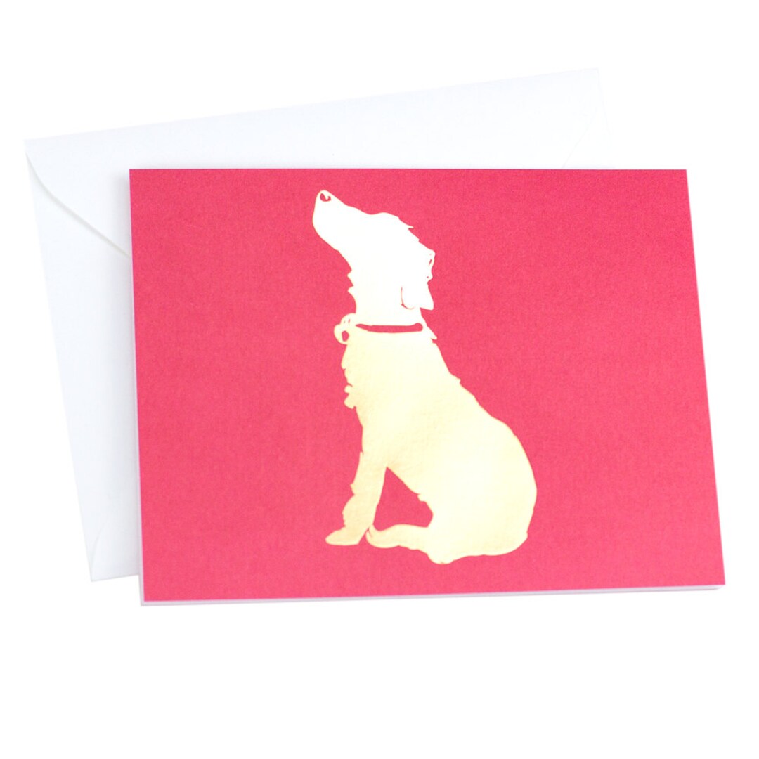 Gold Logo/dog Card/gold Foil Dog Card - Etsy