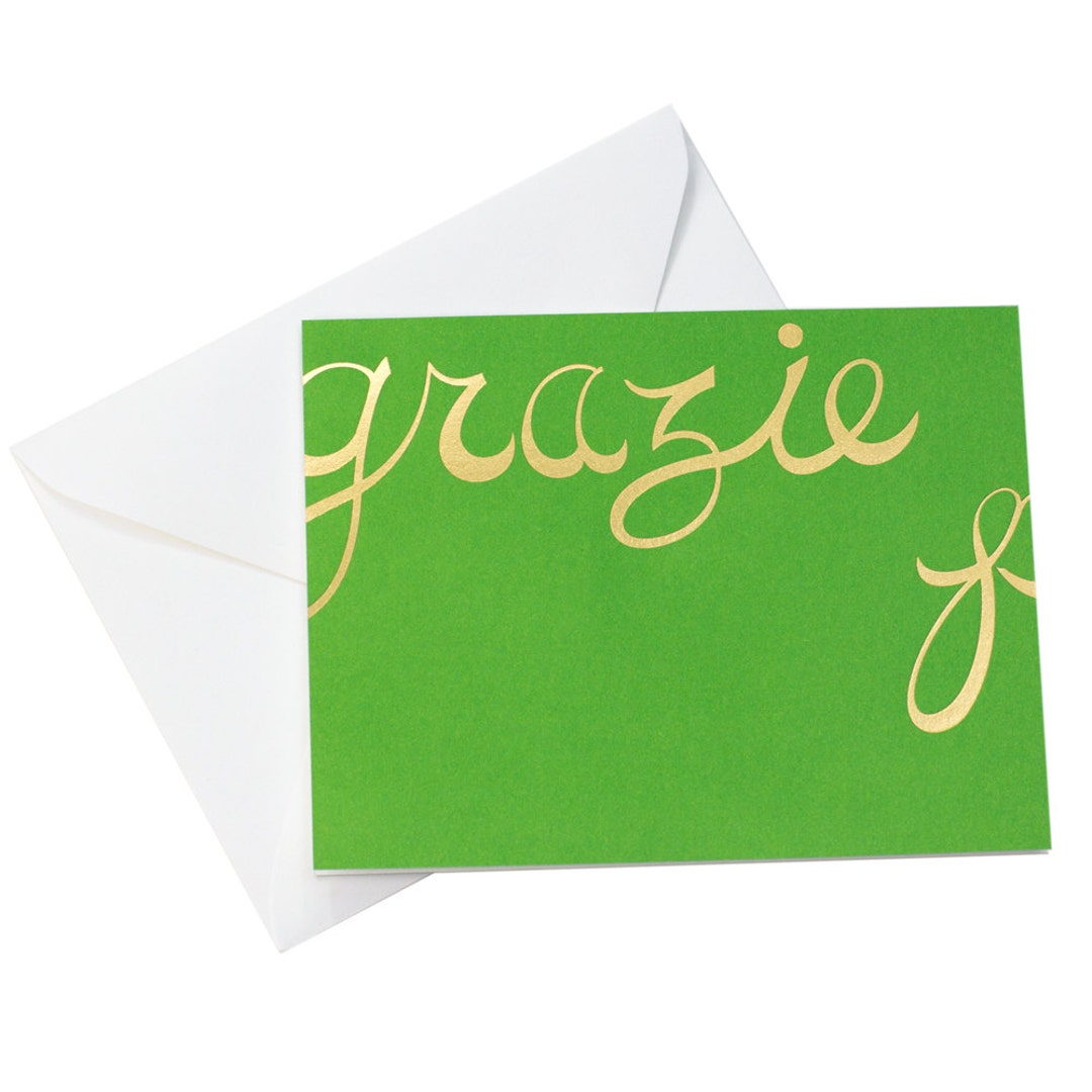 Grazi/thank You Card/italian Thank You/gold Foil Thanks/gold Foil Grazi ...