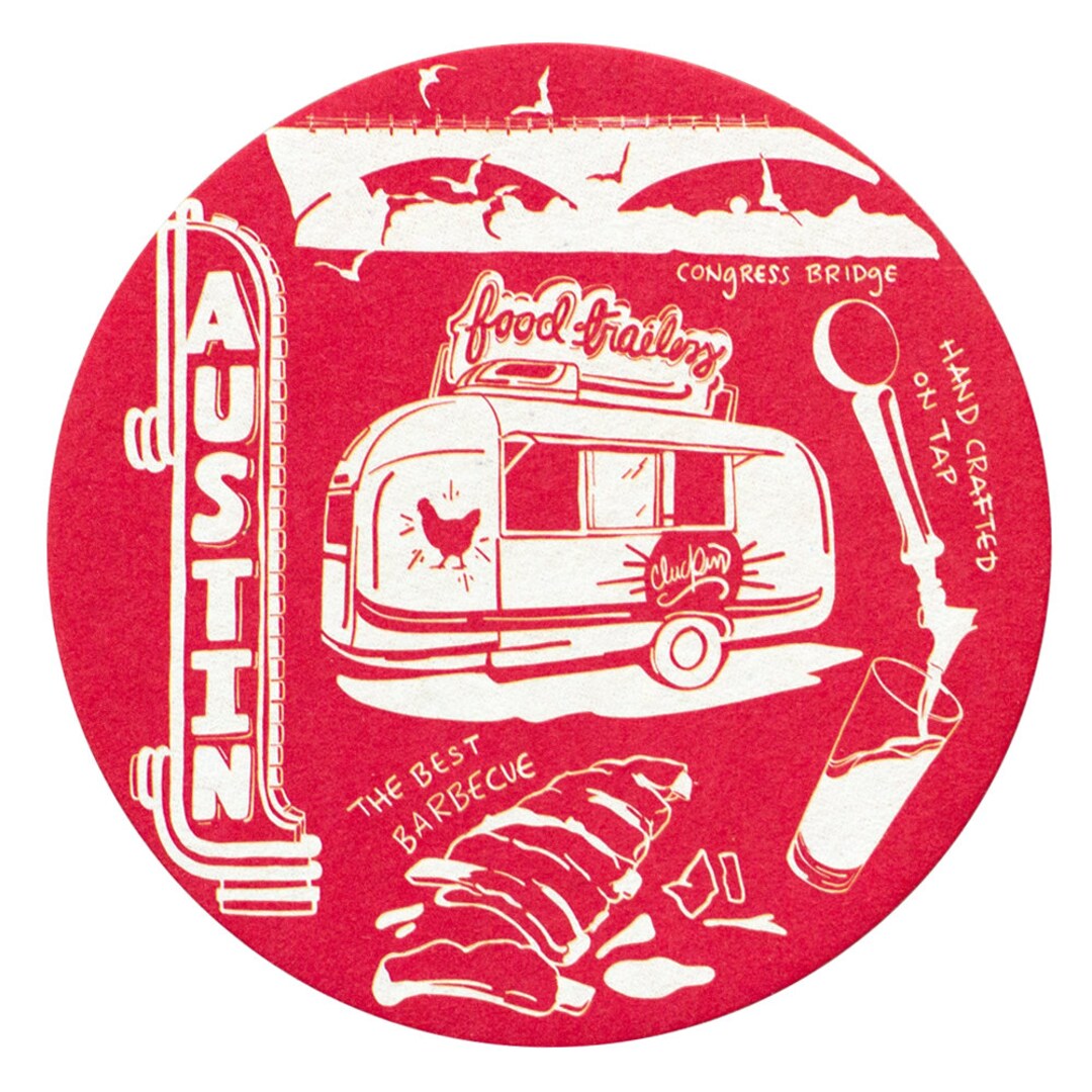 Austin Coaster Set, Austin, Texas Coaster, Texas, Reusable Coasters ...