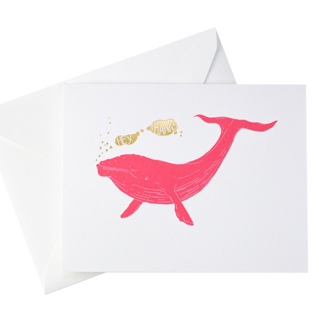 Hey Thanks Herman, Whale Thank You, Gold Foil, Whale Thanks, Thank You ...