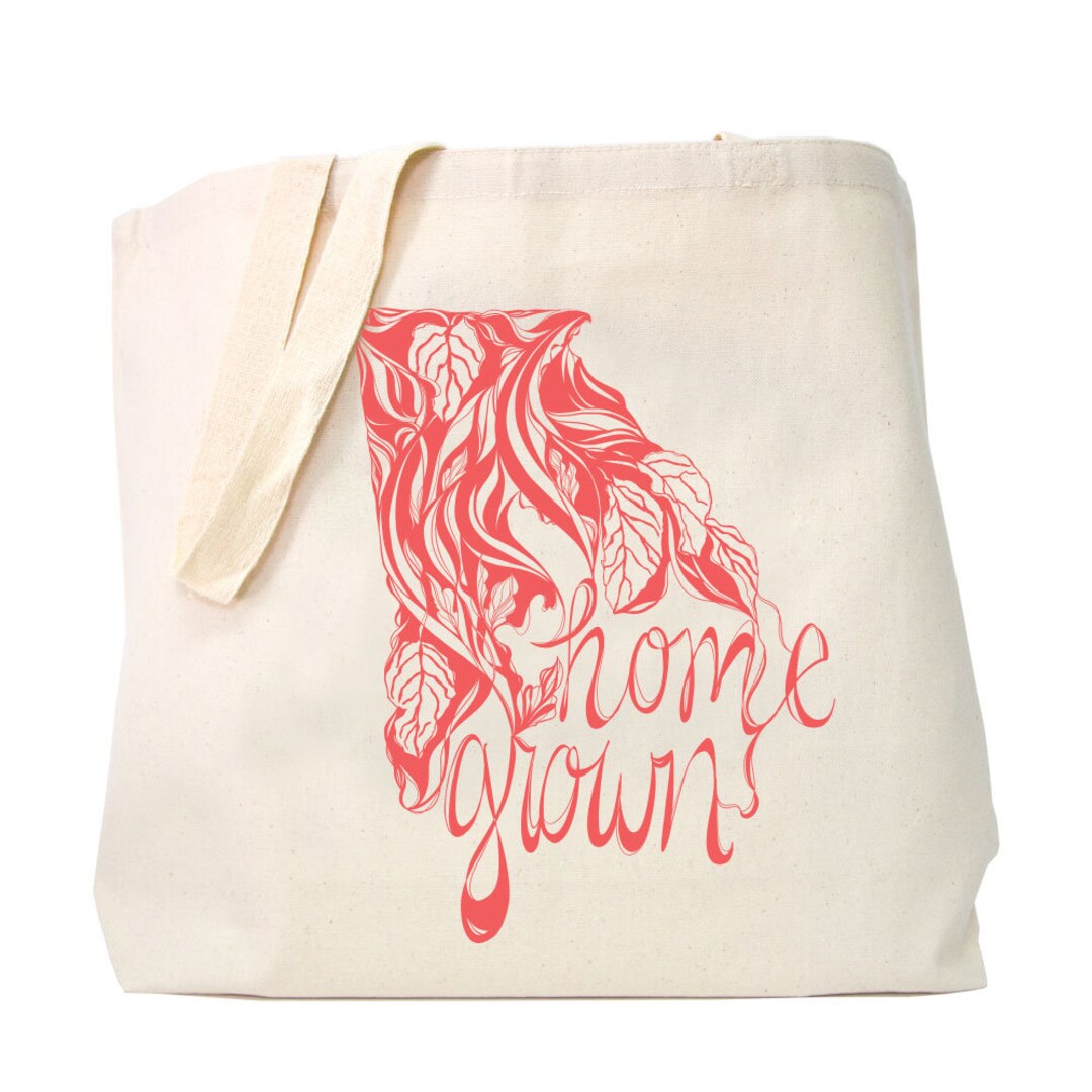 Georgia Home Grown Bag/tote Bags/atlanta/georgia/canvas Tote/southern ...