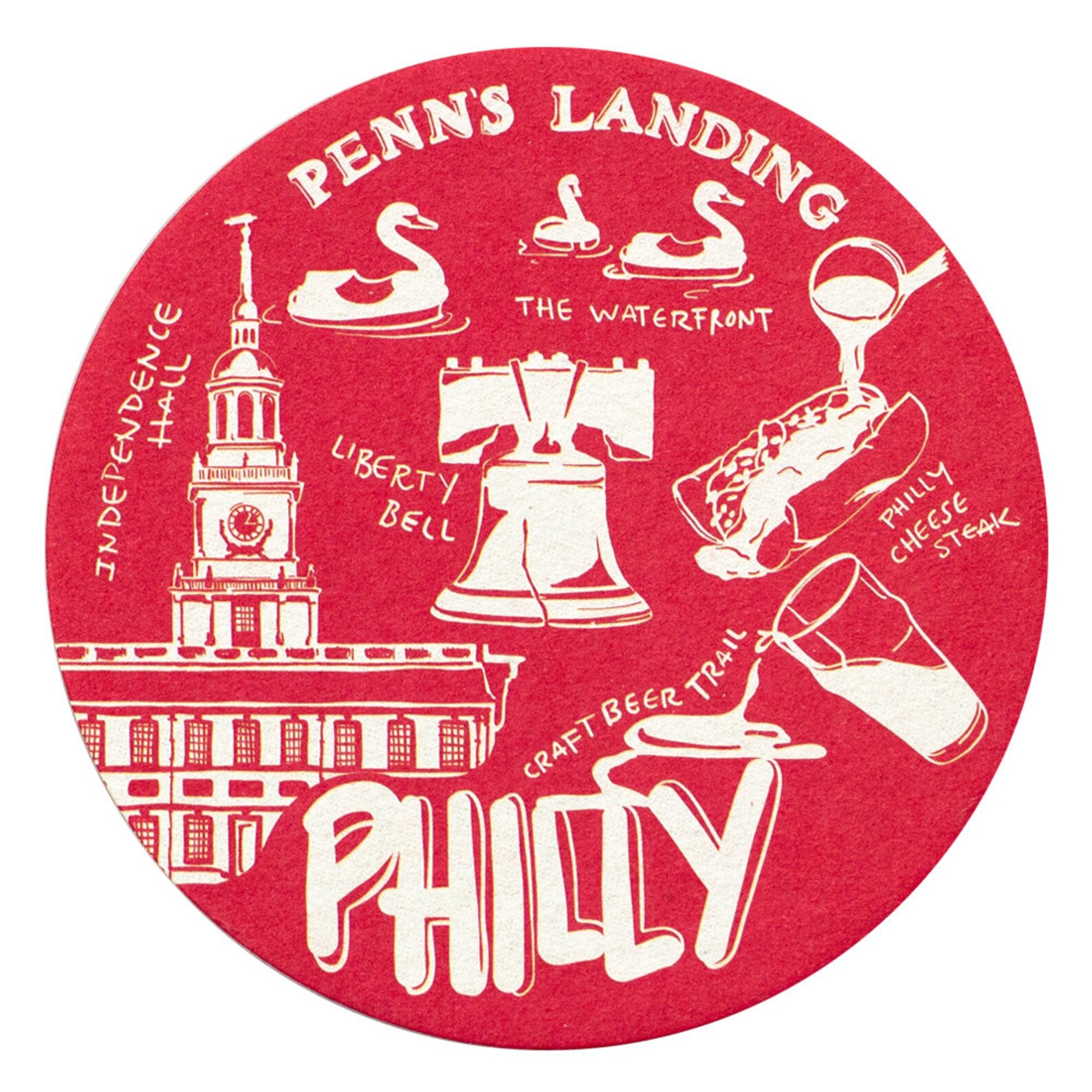 Philly Coaster Set, Philadelphia, Pennsylvania, PA, Reusable Coasters ...