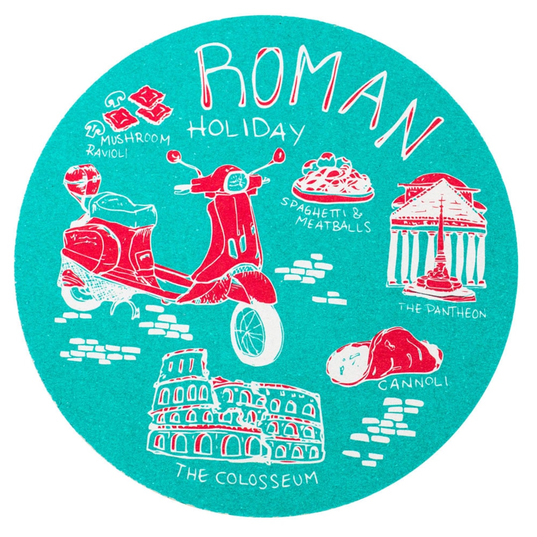 Roman Holiday Coaster Set, Rome Coaster, Reusable Coasters, Italy ...