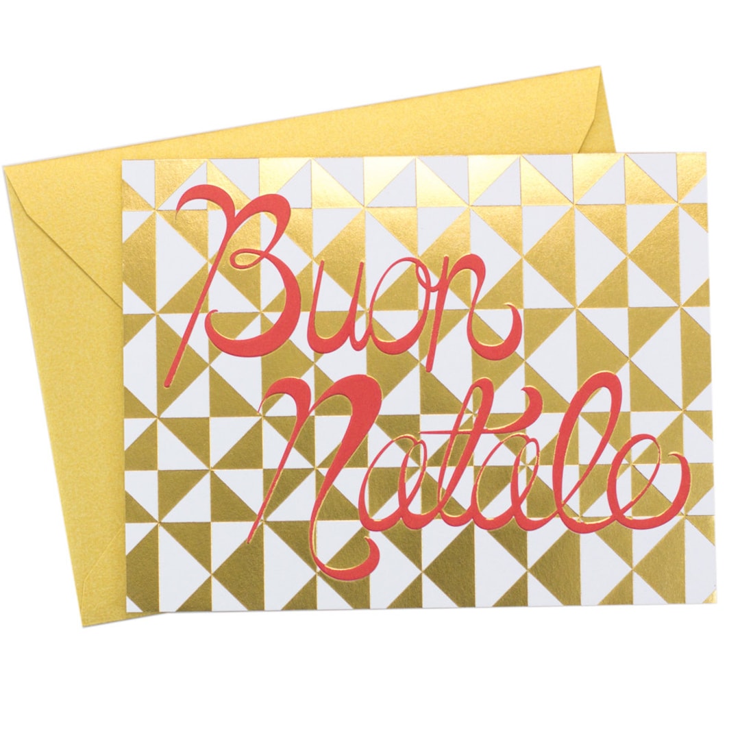 Buon Natale Gold/gold Foil Christmas Card/italian/italian Christmas ...