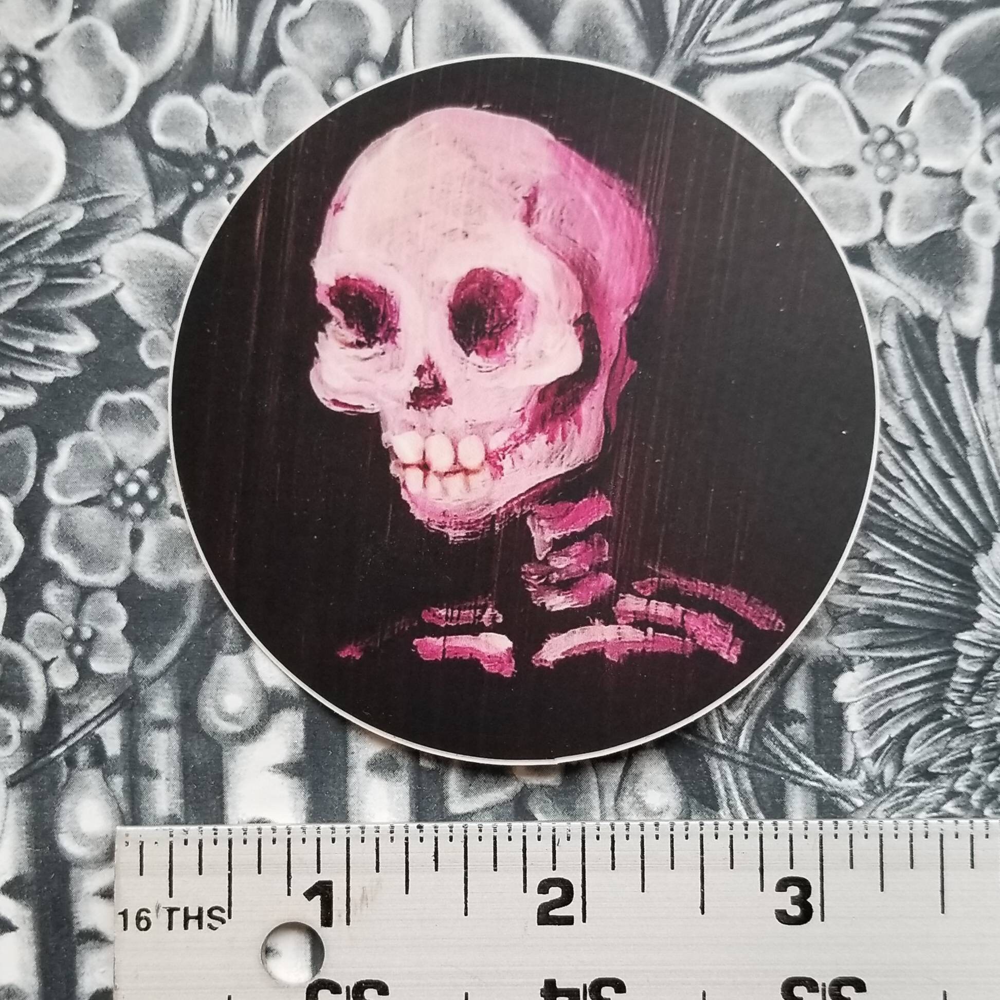 Pink Skeleton Single Sticker Decal OR 3-pack Sticker Easter | Etsy
