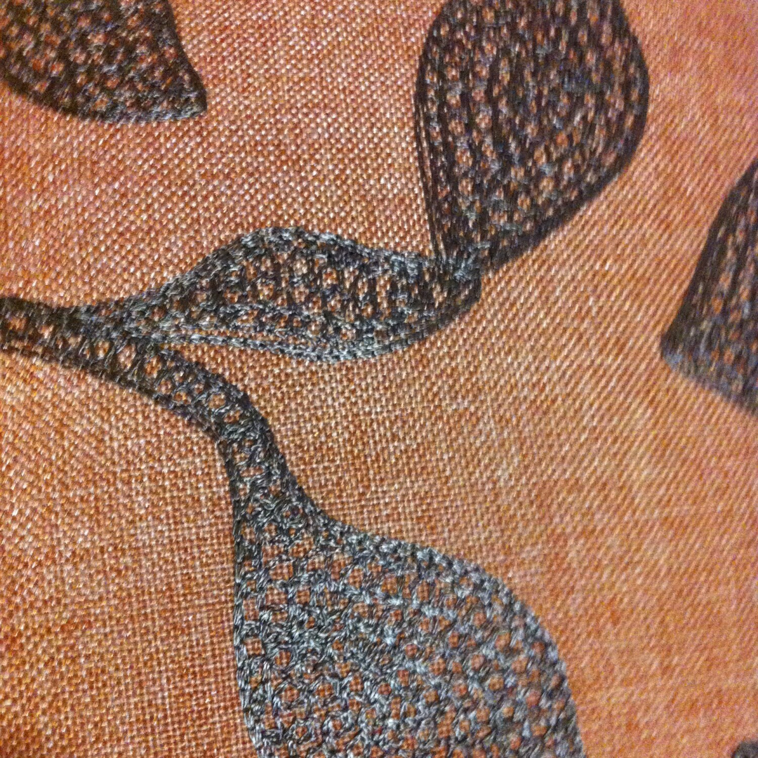 Designer Embroidered Copper Henna Brown Handmade Pillow Cover With ...