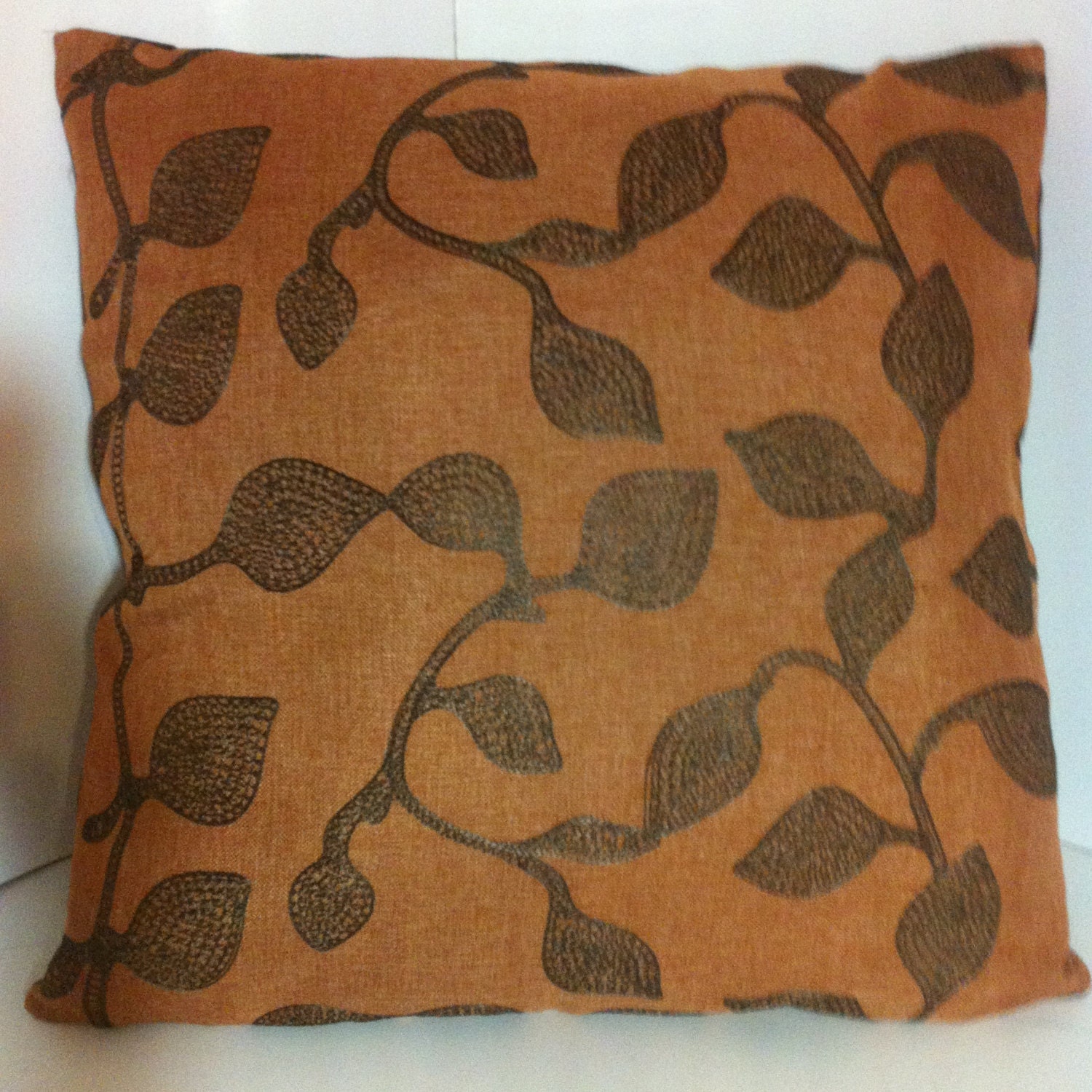 Designer Embroidered Copper Henna Brown Handmade Pillow Cover With ...