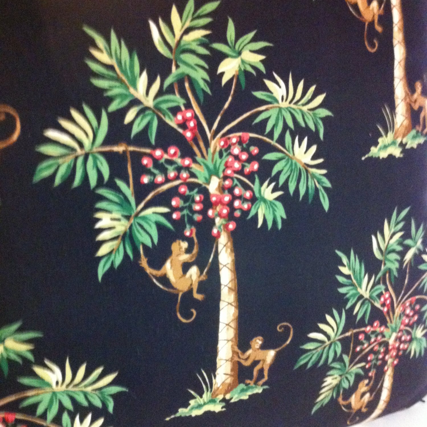 Pat Freund Design for Kaufmann Monkeys and Palm Trees Handmade - Etsy