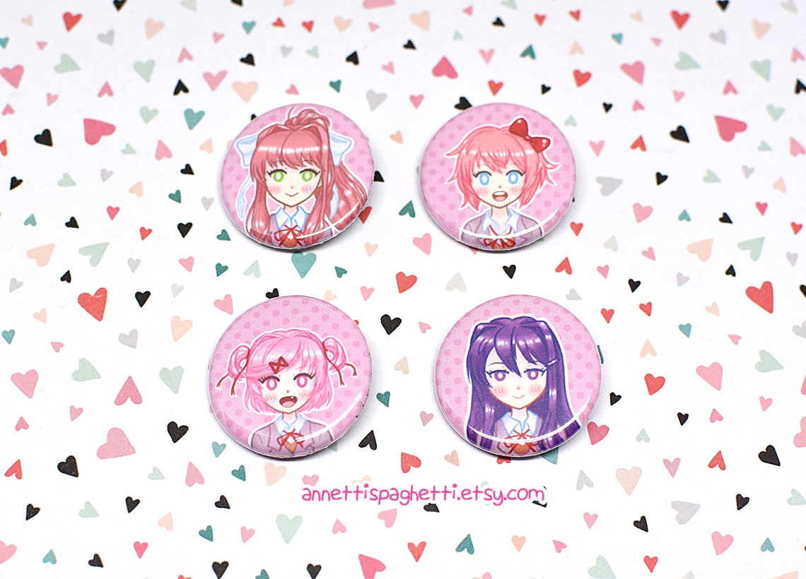 Doki Doki Literature Club 4 Piece 1.25 Inch Button Set | Etsy