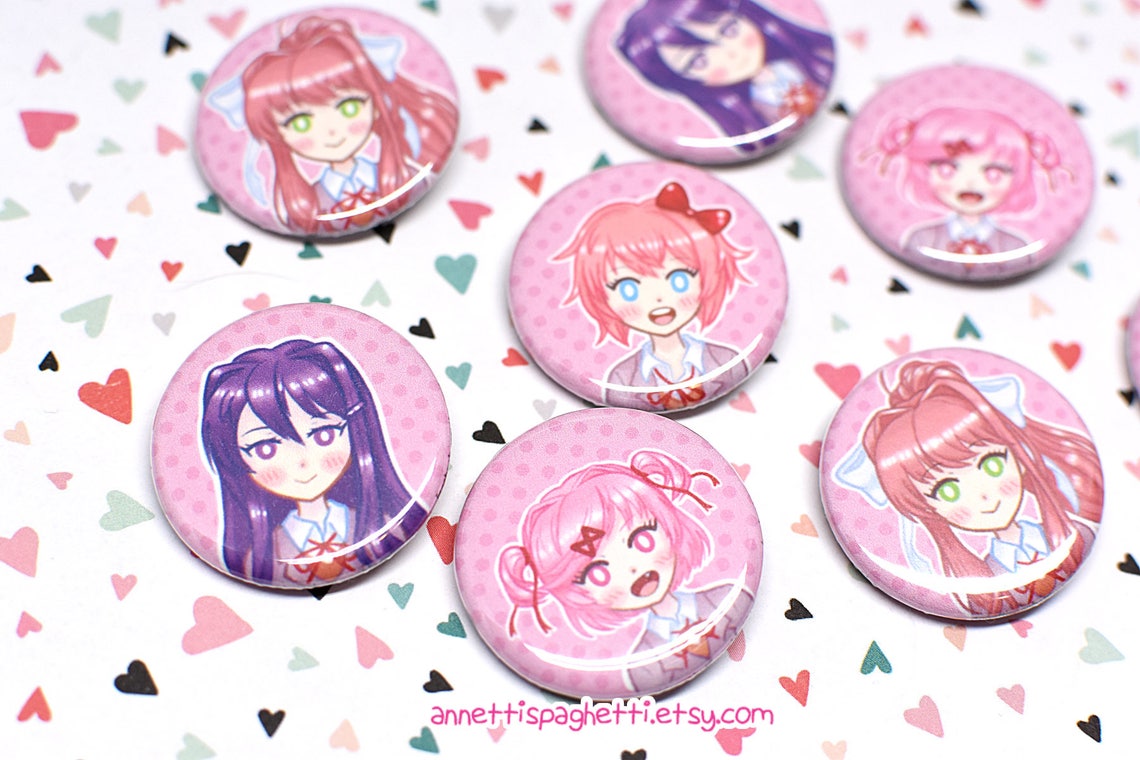 Doki Doki Literature Club 4 Piece 1.25 Inch Button Set | Etsy