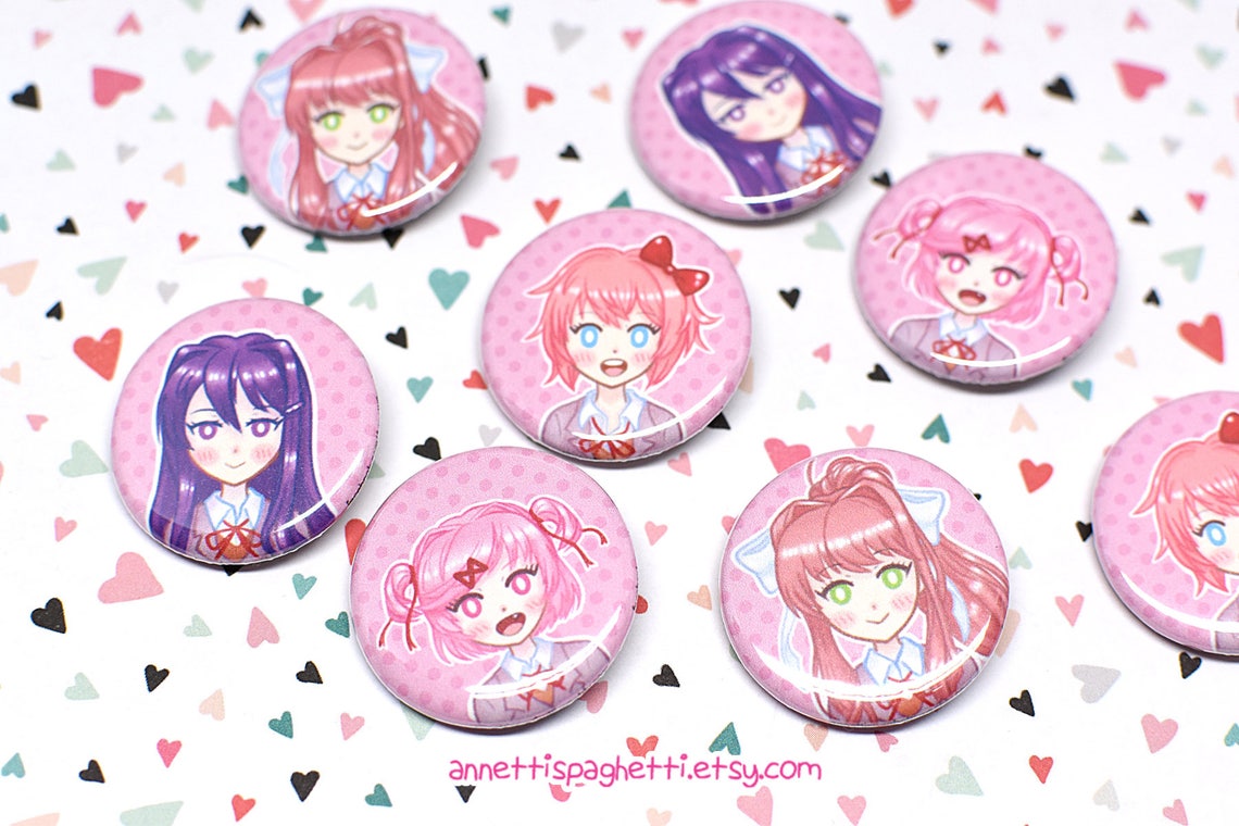 Doki Doki Literature Club 4 Piece 1.25 Inch Button Set | Etsy