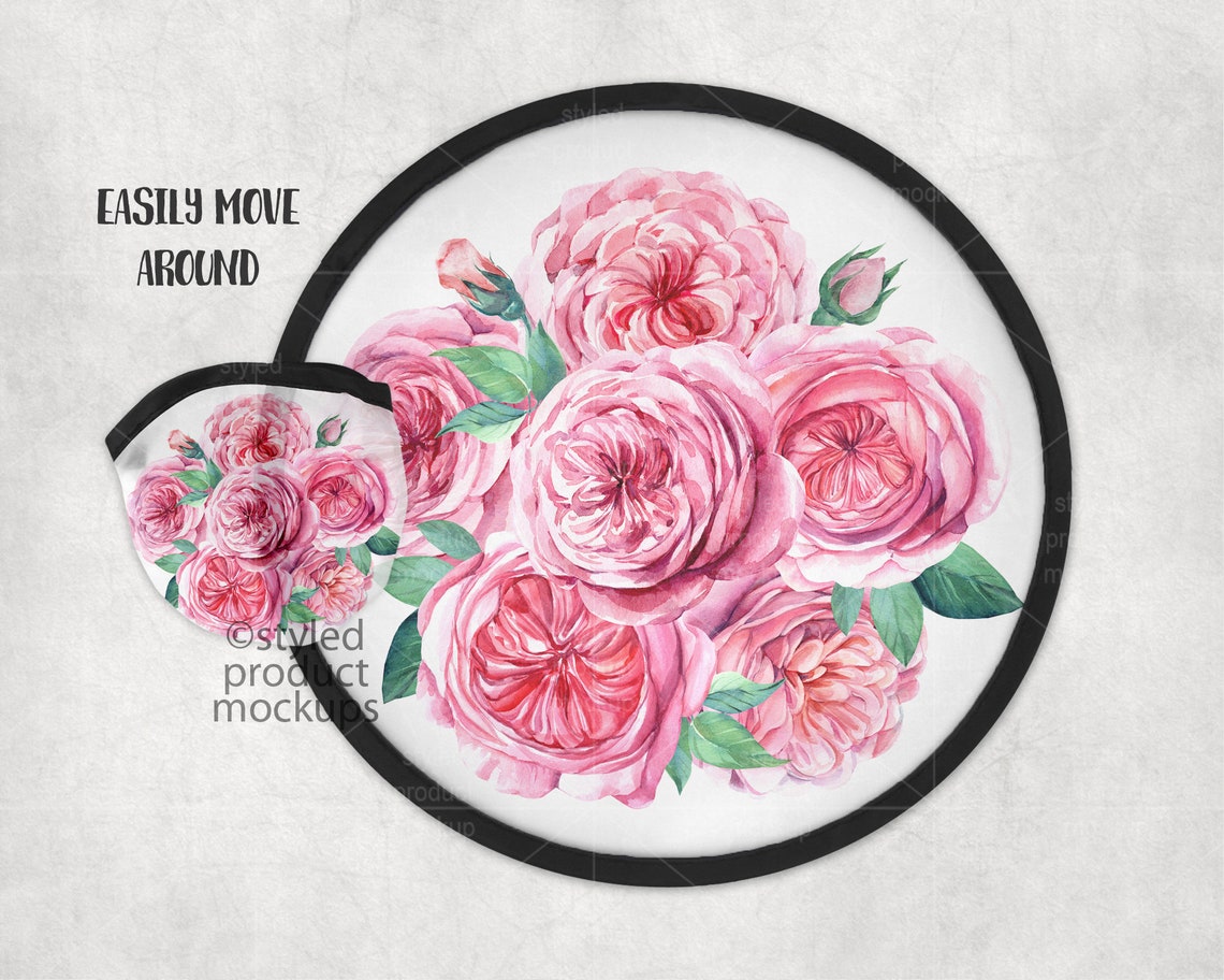 Dye Sublimation Round Foldable Fan With Case Mockup Add Your - Etsy