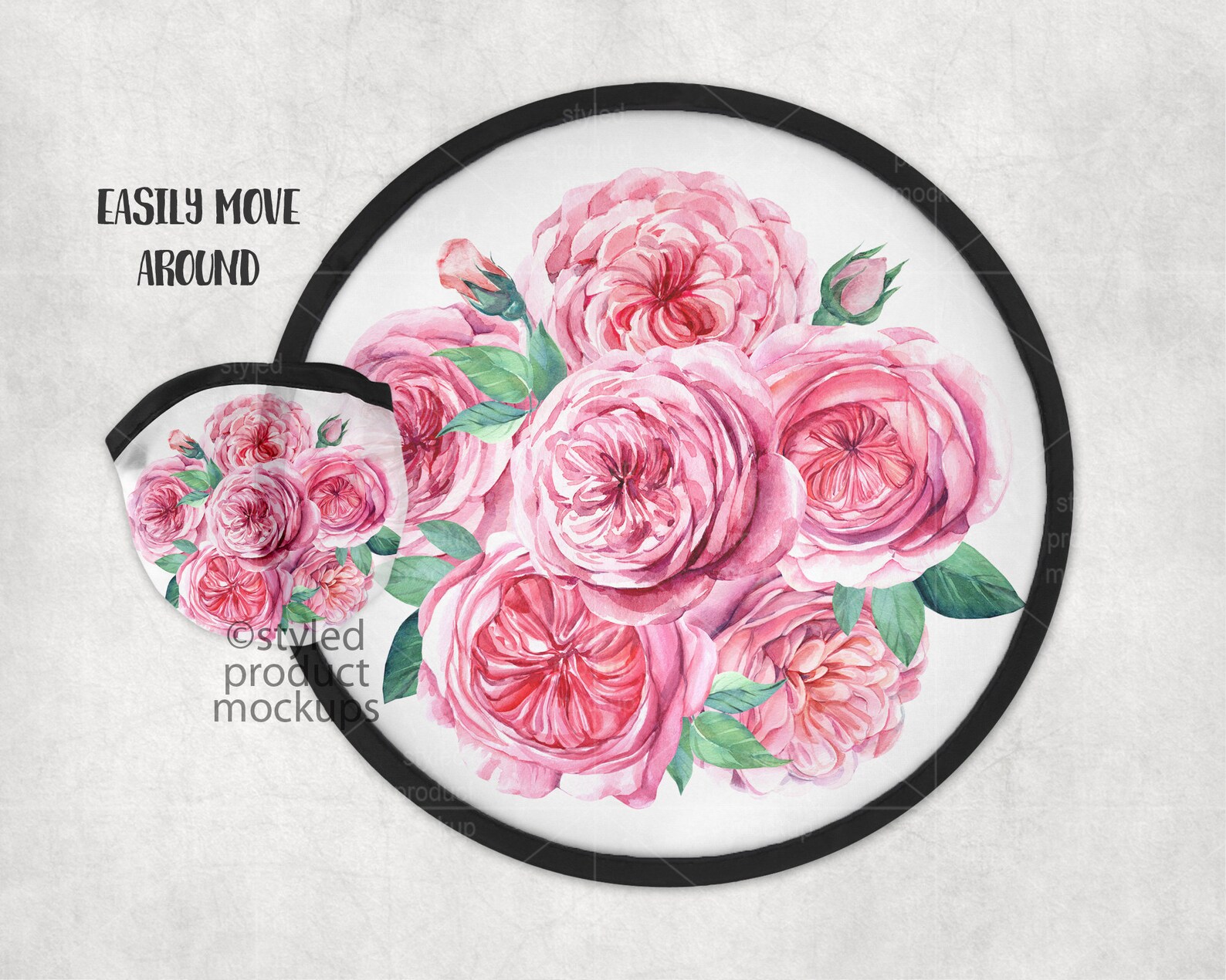 Dye Sublimation Round Foldable Fan With Case Mockup Add Your - Etsy