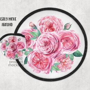 Dye Sublimation Round Foldable Fan With Case Mockup | Add Your Own ...