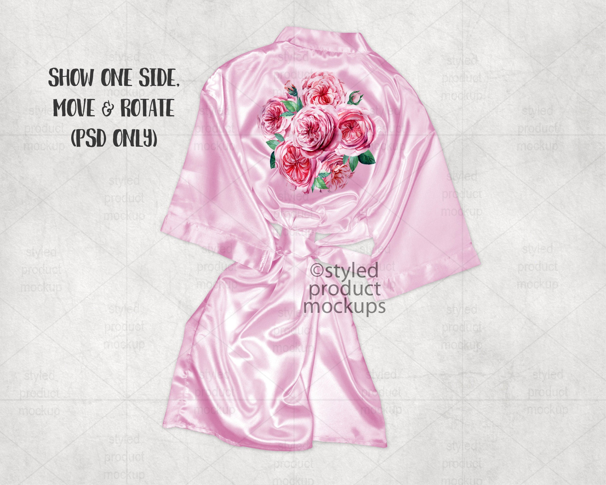 Satin Kimono Robe Mockup Add Your Own Image and Background - Etsy