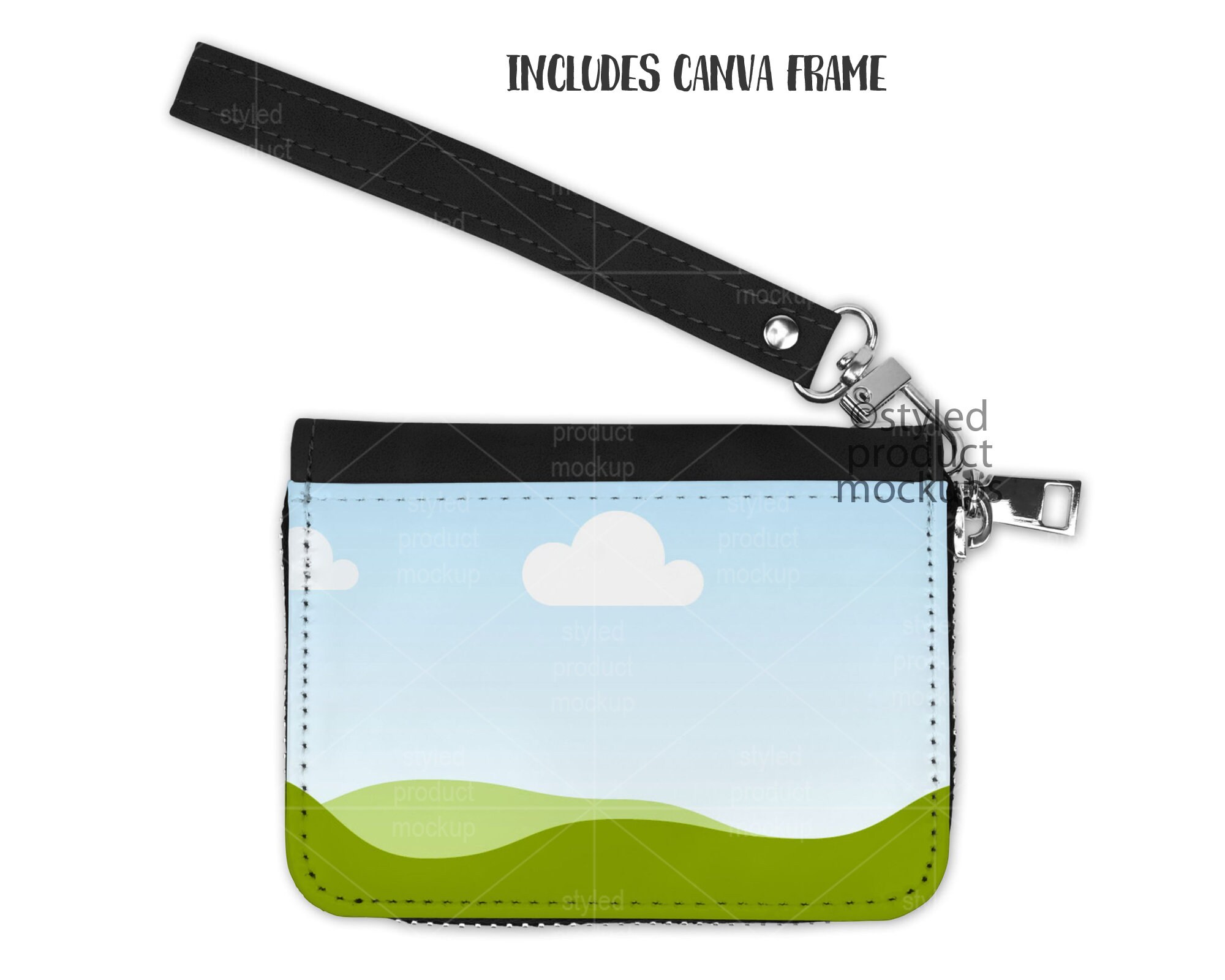 Dye Sublimation Coin Purse With Wrist Strap Mockup | Add Your Own Image ...