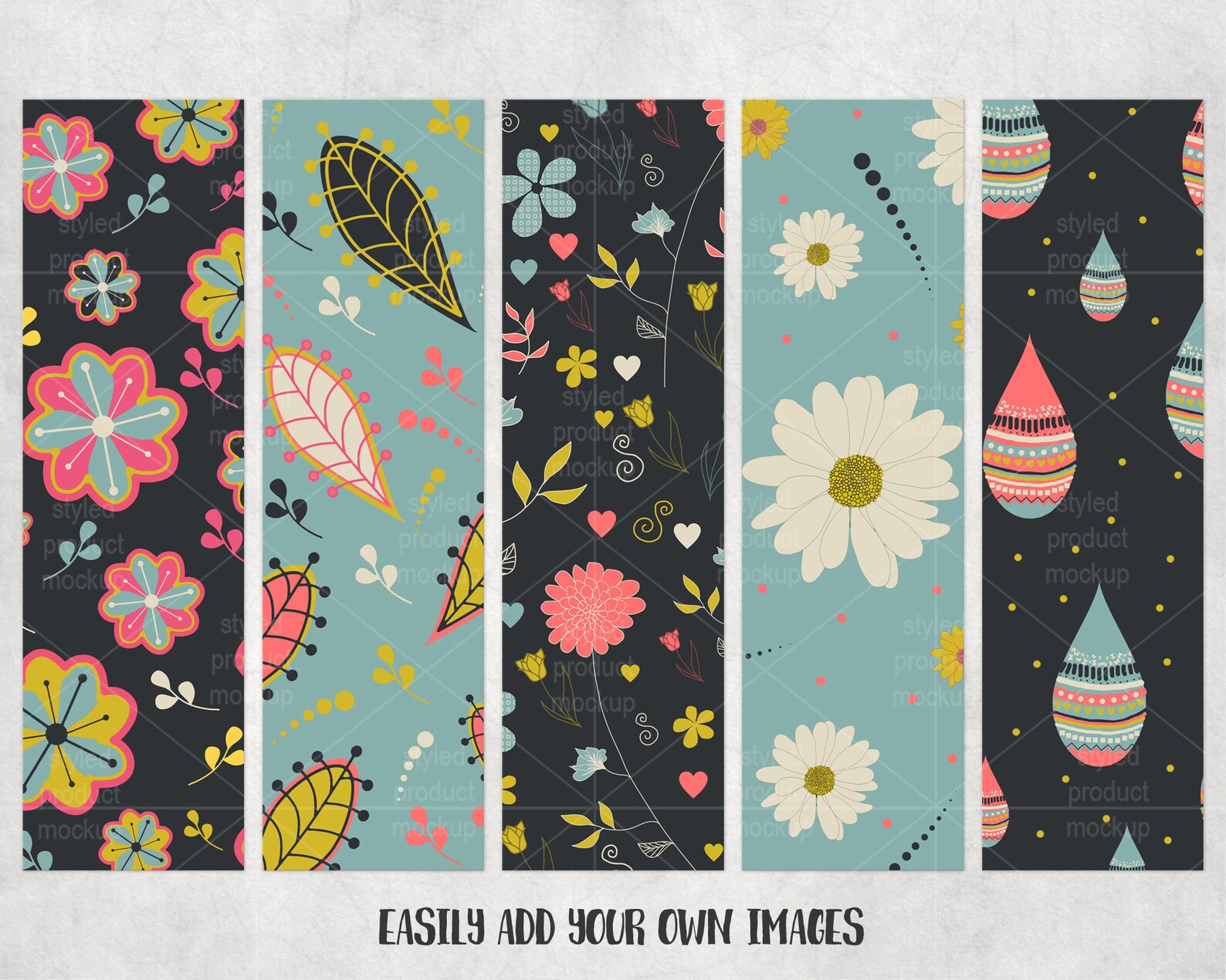 Paper Bookmark Set Mockup Add Your Own Image and Background - Etsy