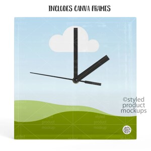 Dye Sublimation Square Glass Clock Mockup | Add Your Own Image and ...