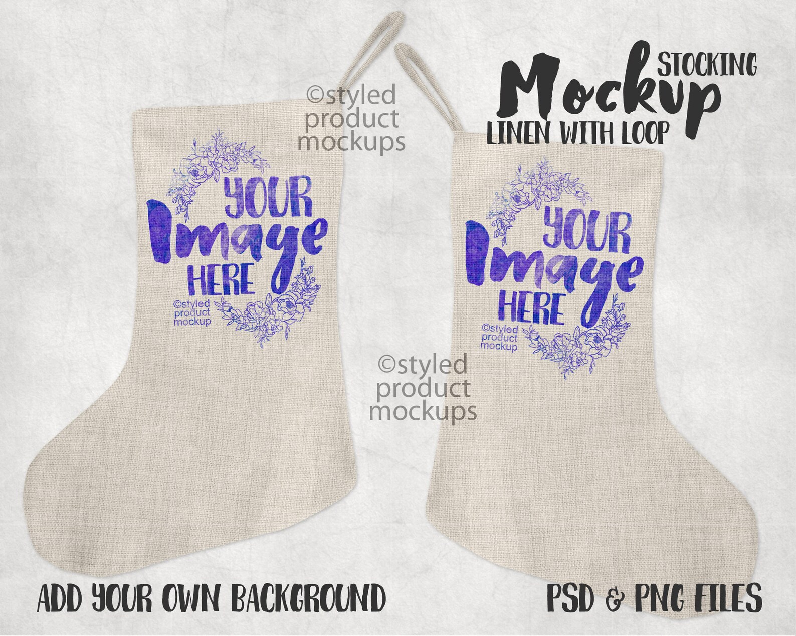 Dye Sublimation Linen Stocking Mockup Add Your Own Image and - Etsy
