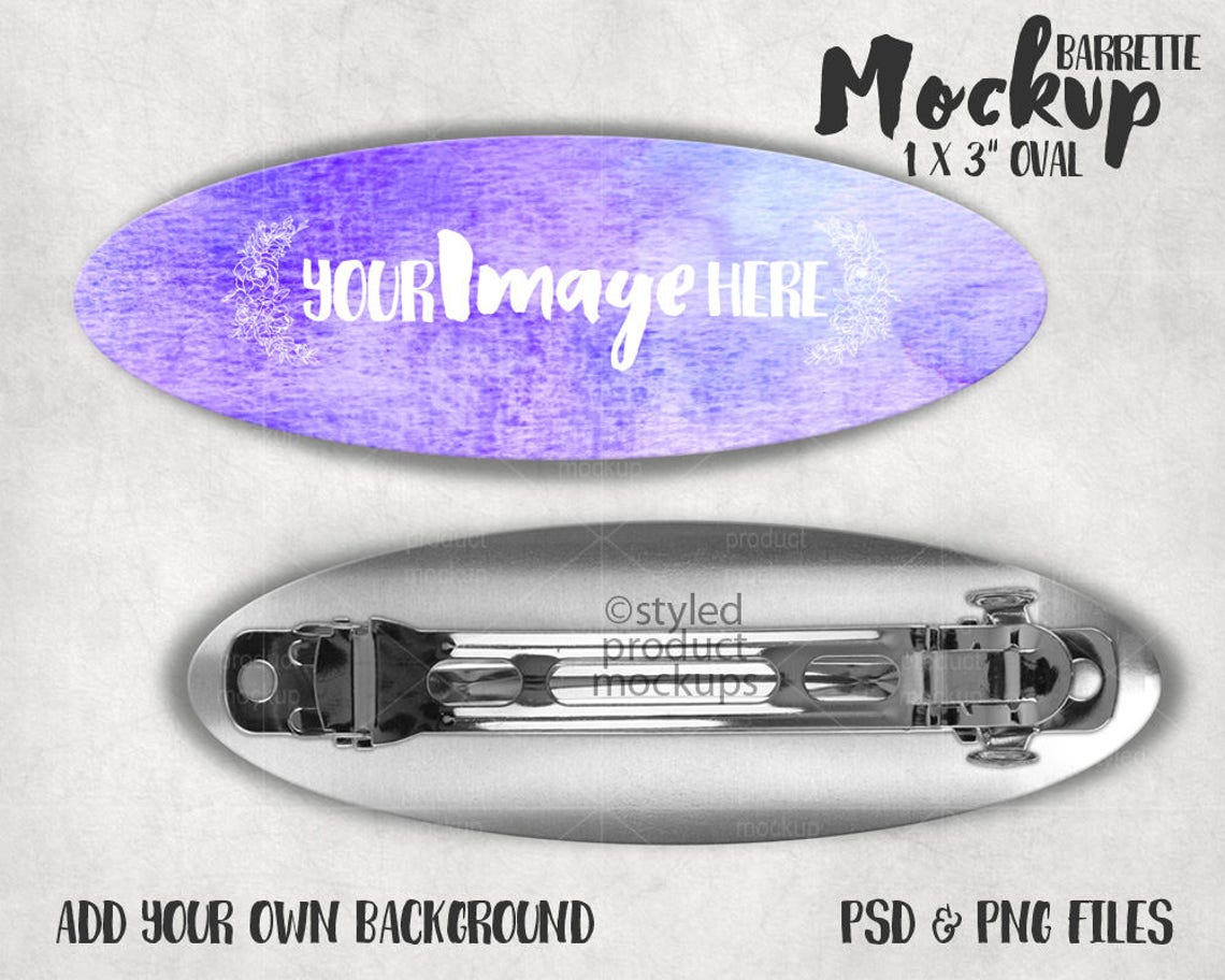 Small Oval Barrette Template Mockup Add Your Own Image and - Etsy