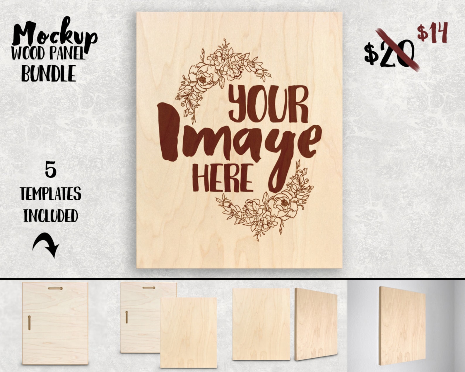 Wood Panel Mockup Template Digital Download Stock | Etsy
