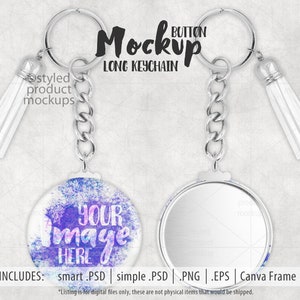 Button Keychain With Tab and Optional Tassel Mockup | Add Your Own ...