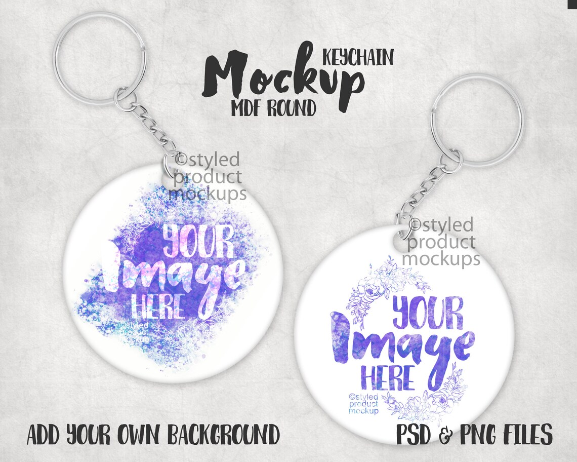 Dye Sublimation Round Keychain Mockup Add Your Own Image and | Etsy