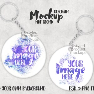 Dye Sublimation Round Keychain Mockup Add Your Own Image and | Etsy