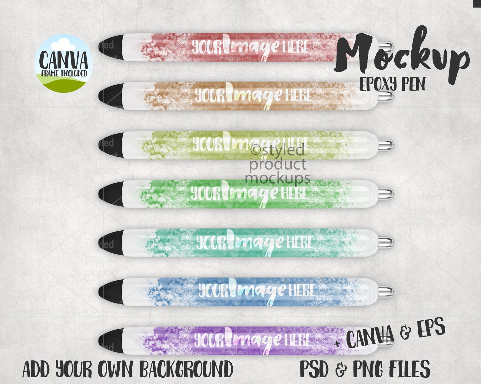 Epoxy Pen Mockup | Add Your Own Image and Background - Etsy
